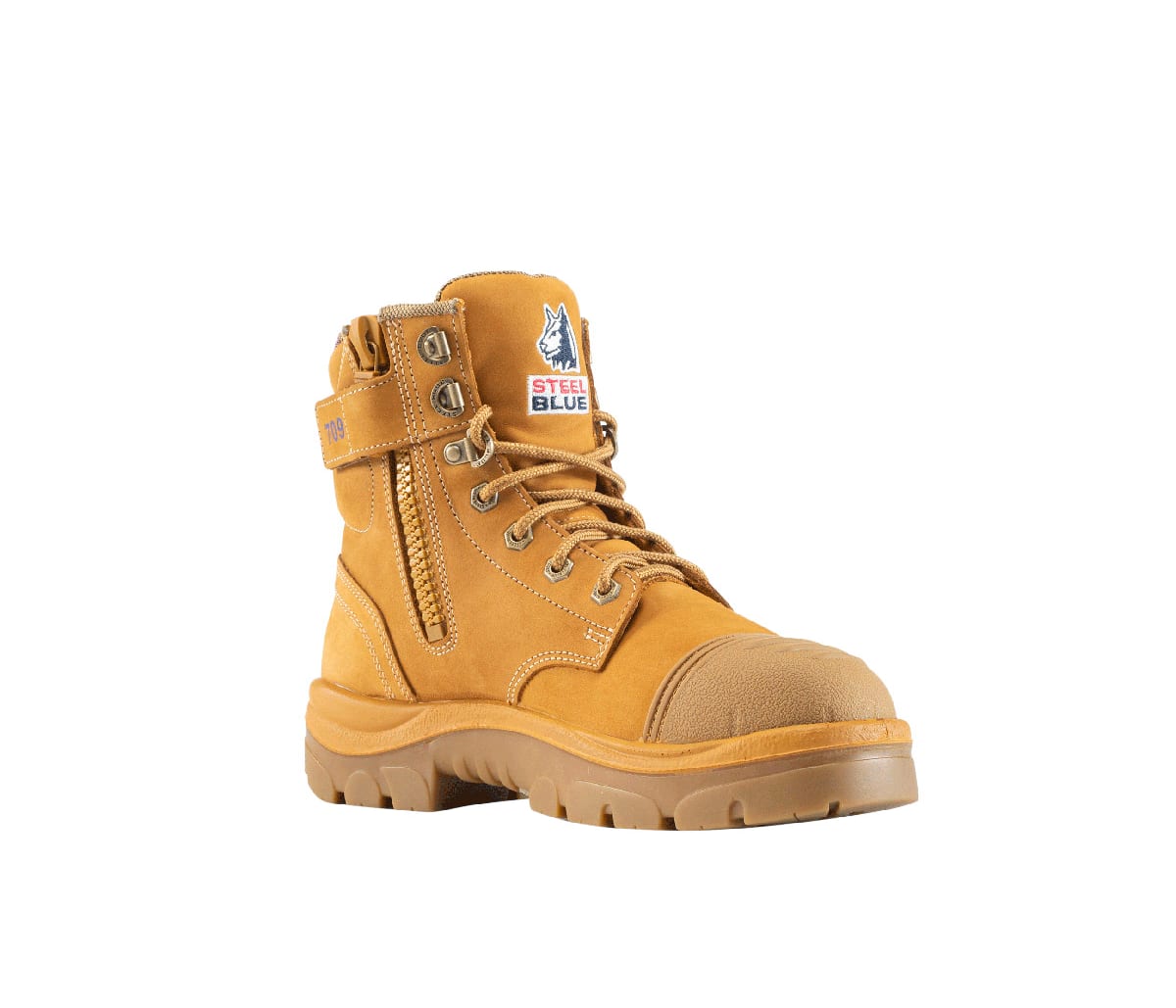 332152 Steelblue Zip/Lace Boot With Bump Cap Wheat - Universal Workwear